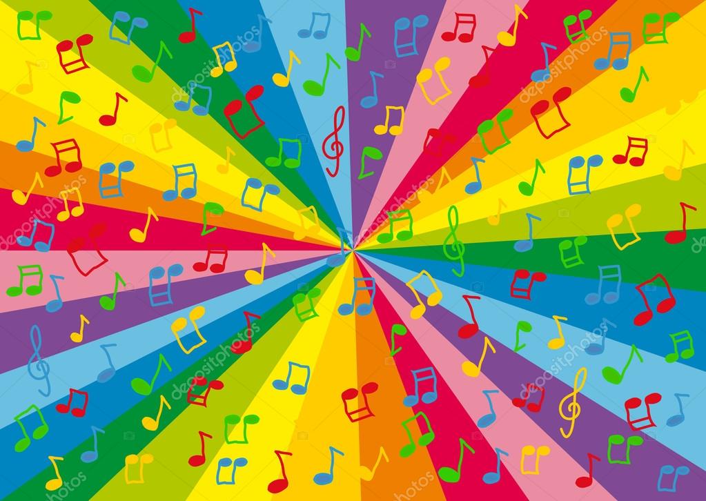 Abstrato De Notas Musicais Coloridas