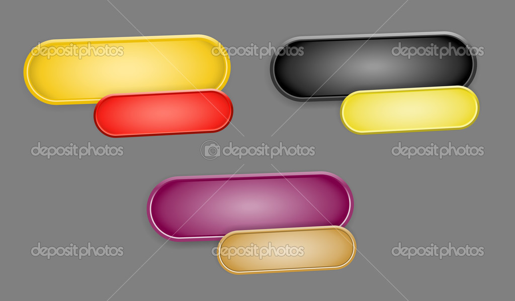 The set of three oval buttons pairs Stock Vector Image by ©madtom #32050095