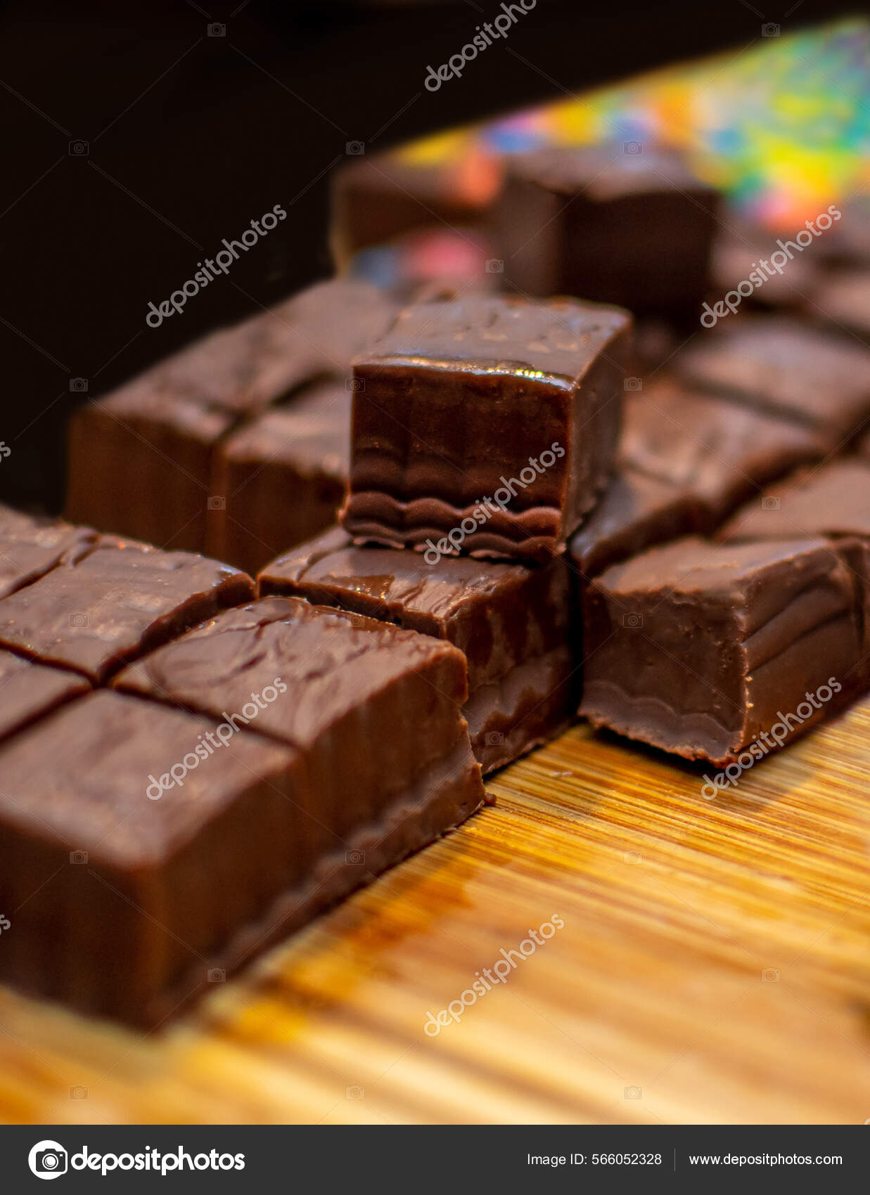 Thick Chunks Chocolate Fudge Cut Delicious Pieces Share Family Friends ...