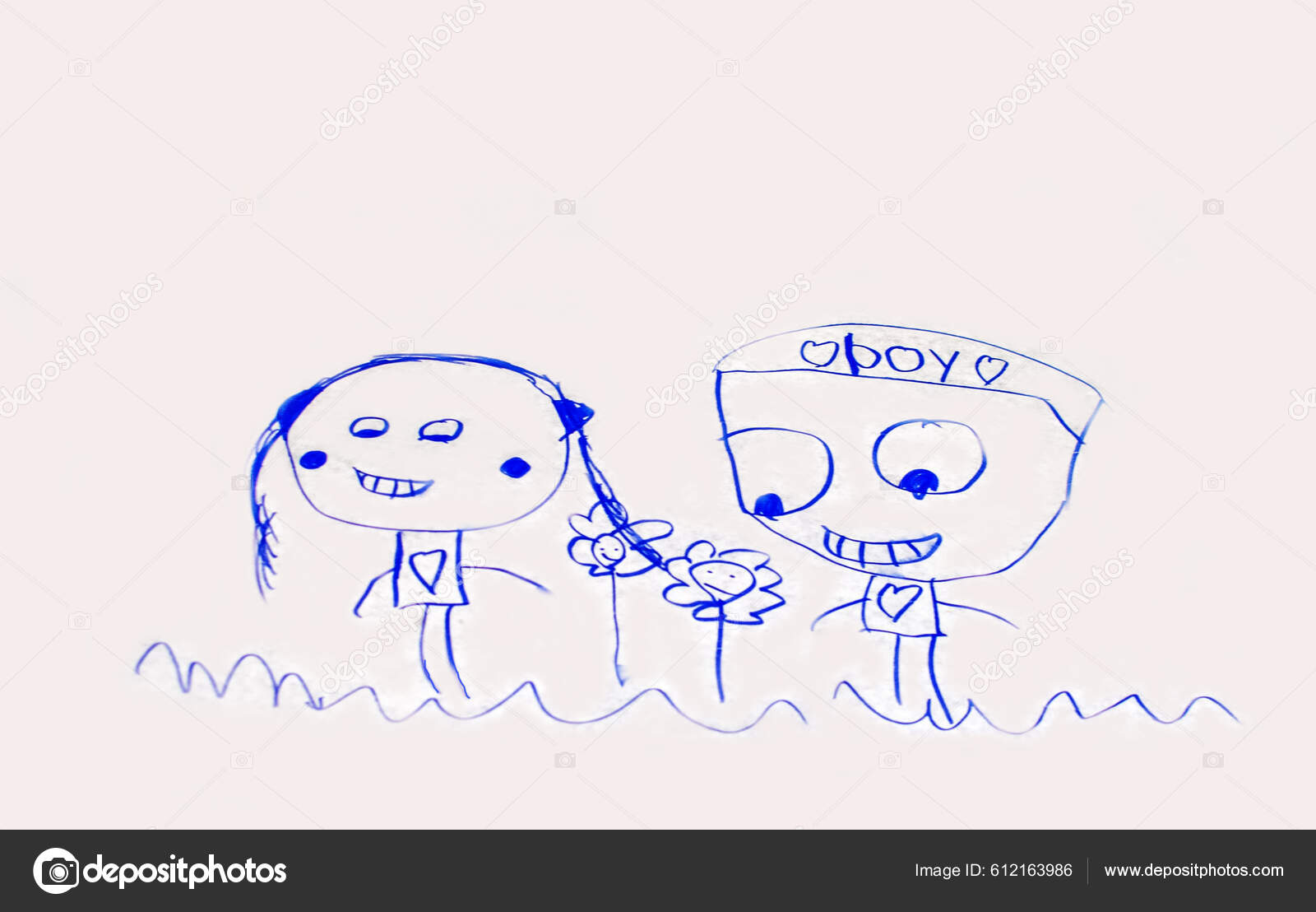 Authentic Drawing Girl Boy Created Year Old — Stock Photo © inyrdreams ...