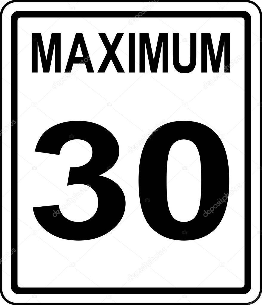 Límite de velocidad máximo 30 signo. Signos y símbolos de las ...