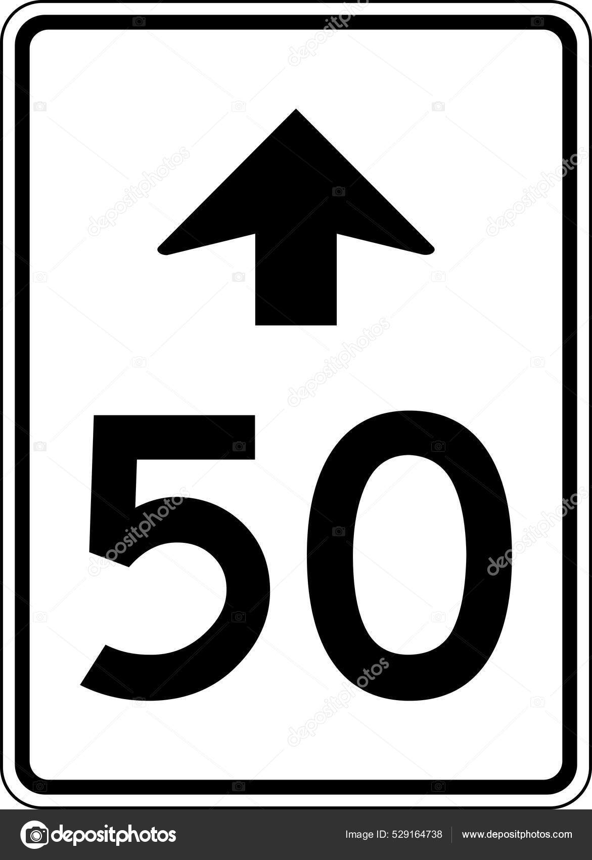 Por Hora Sinal Velocidade Máxima Frente Sinais Símbolos Trânsito Vetor ...