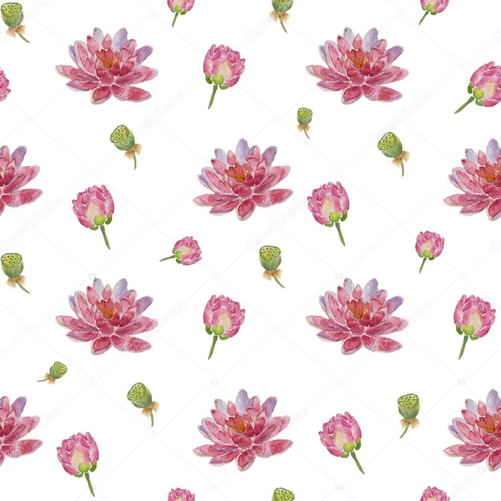 Seamless floral pattern lotus — Stock Photo © Rina_Ro #31270221