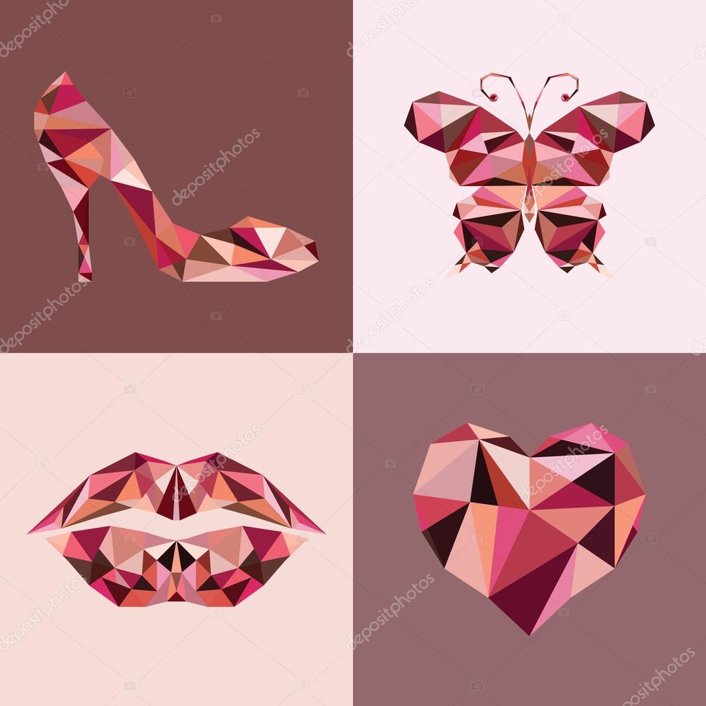 Fashion vector lips, geometric pattern Stock Illustration by ©MrWhite5 ...