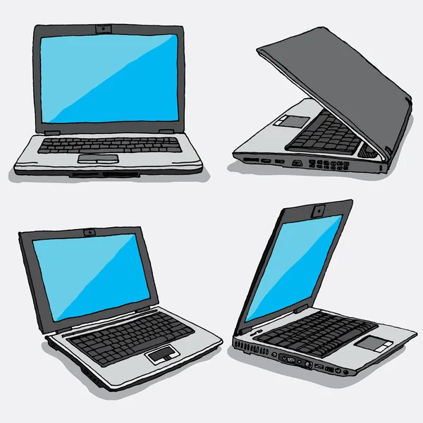 Illustration of Laptop — Stock Vector © tsaplia #30845695