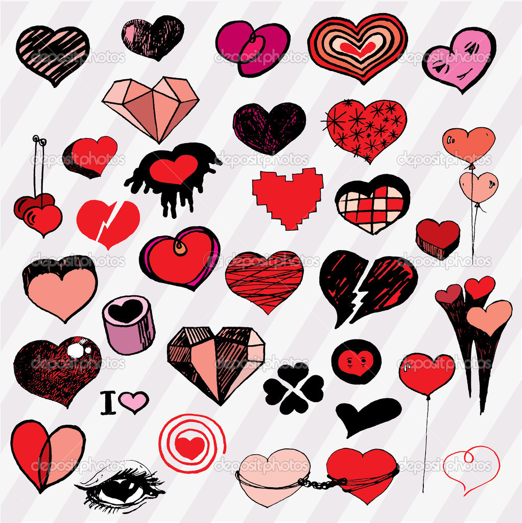 Cute Hearts Stock Vector Image by ©tsaplia #30845005