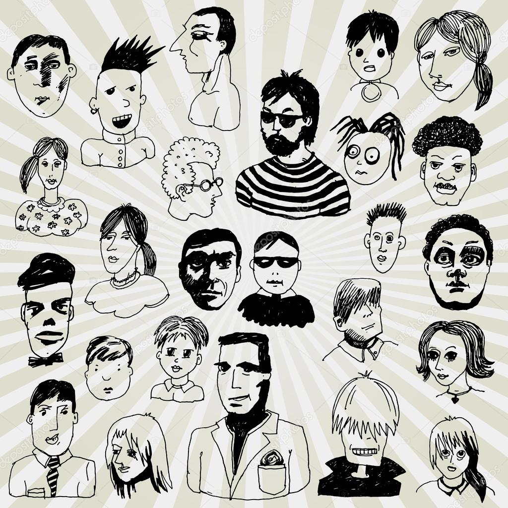 Comic Faces — Stock Vector © tsaplia #30845117