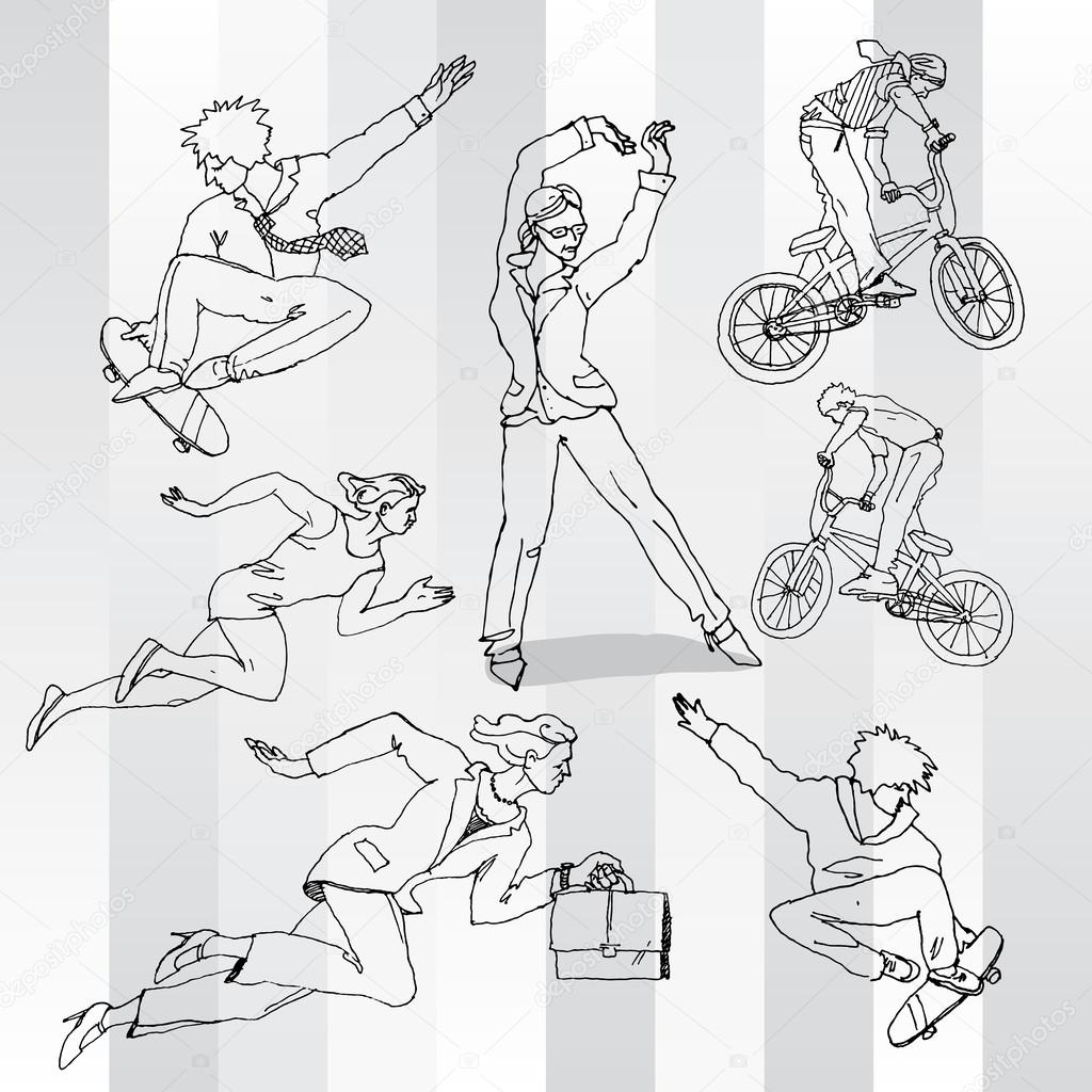 People In Motion Drawing