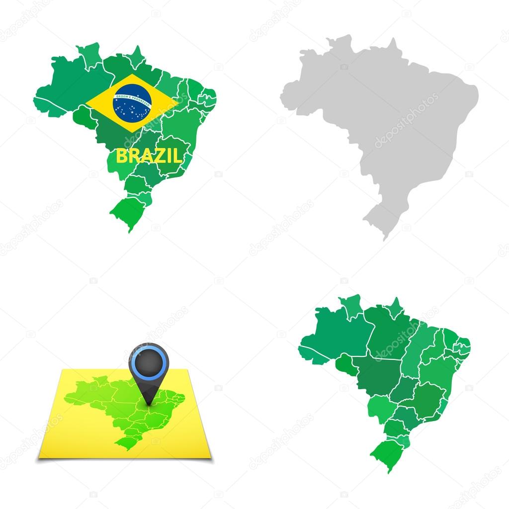 Flat simple Brazil map Stock Vector Image by ©sidmay #47314865