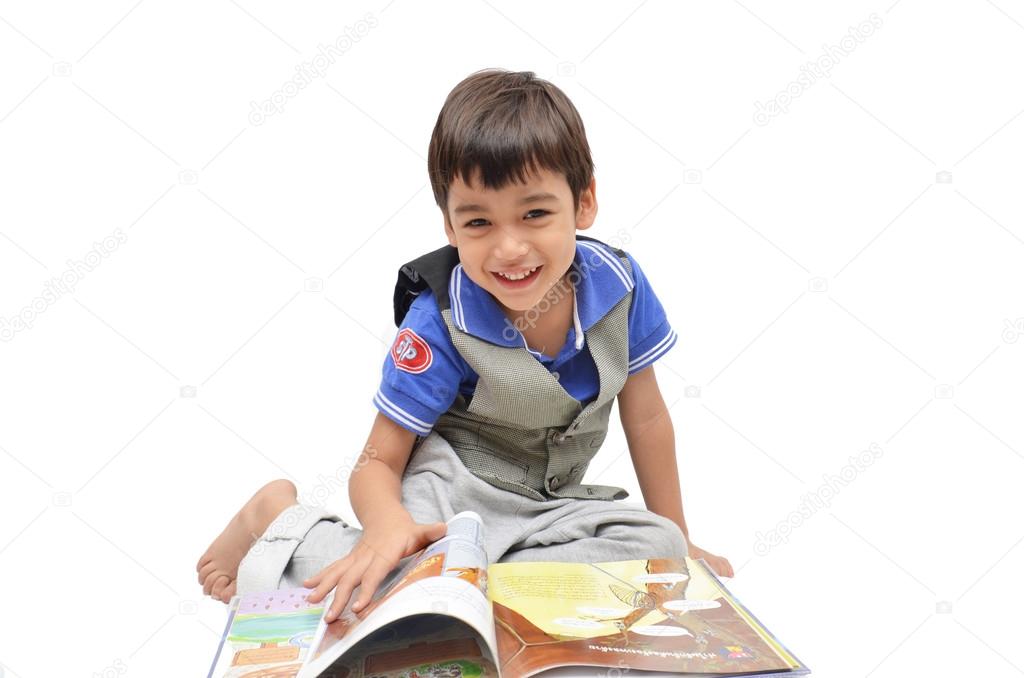 Little boy reading book Stock Photo by ©wckiw 37966903