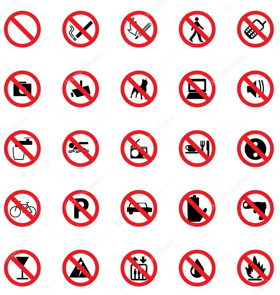 Conjunto de símbolos prohibidos Stock Vector by ©kamphi 31439841
