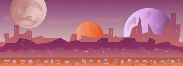 Alien Planet Surface Game Background Vector Illustration Stock Vector ...