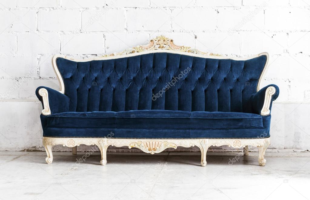 Blue classical style sofa couch in vintage room Stock Photo by ©tipchai ...