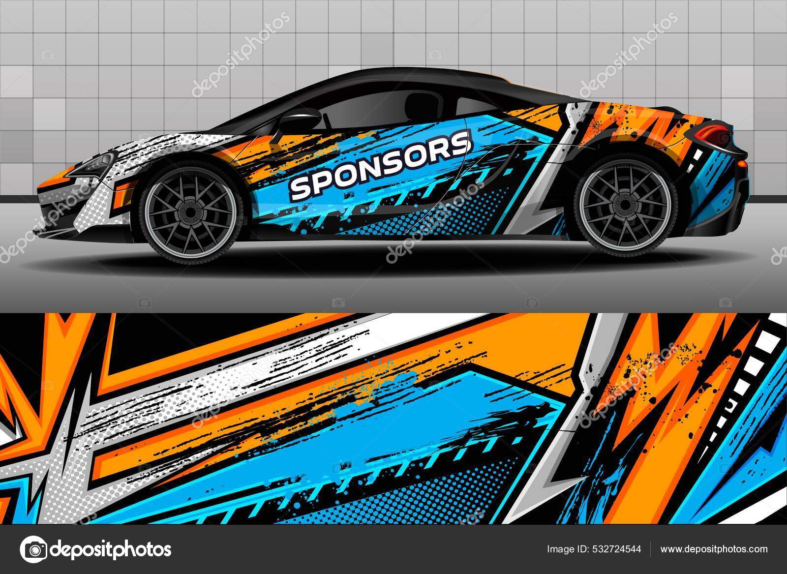 Racing Car Packaging Design Vector Design Car Stickers Abstract Racing ...