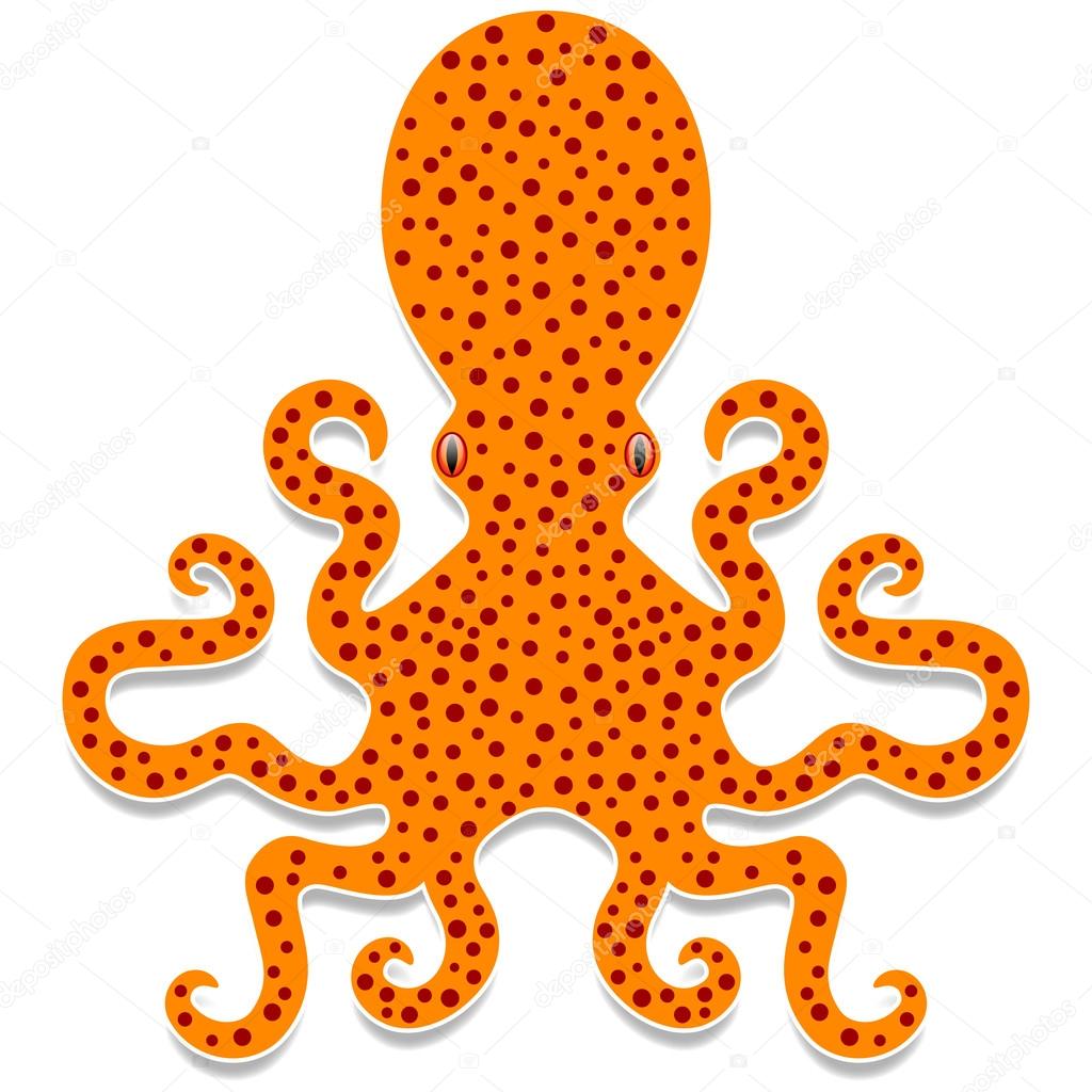 Cartoon Spotty Octopus Isolated on White Stock Vector Image by ...