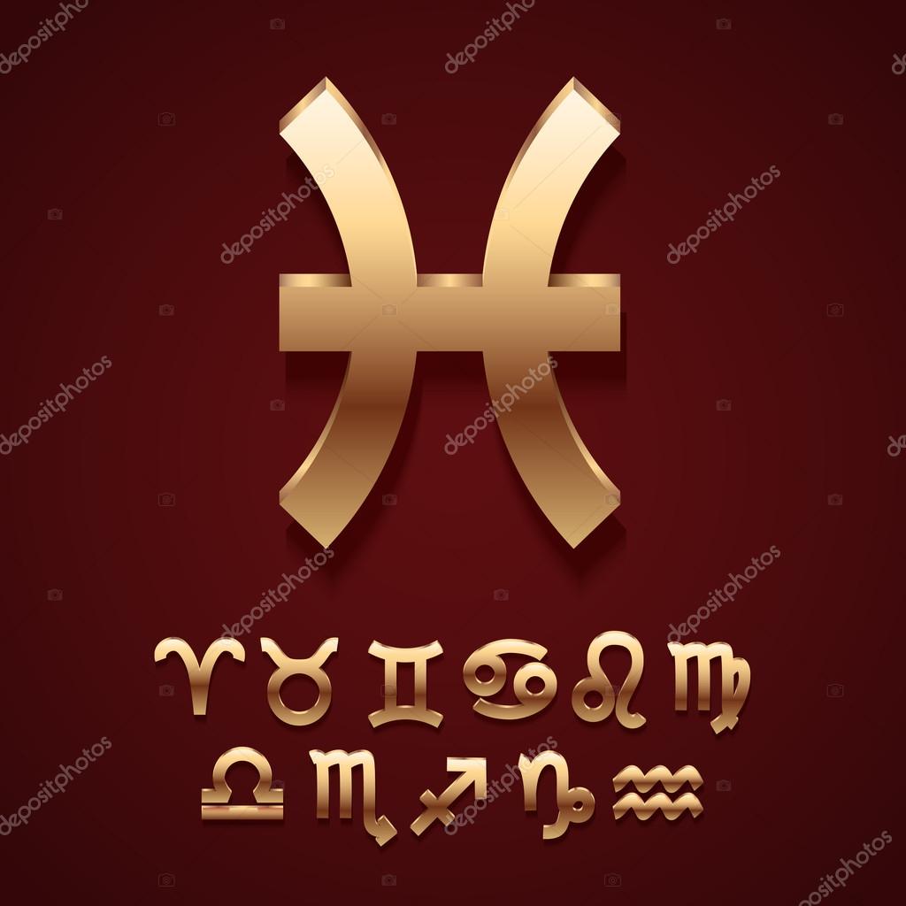 Golden Zodiac Symbol Icons Stock Vector Image by ©lianella #47669931