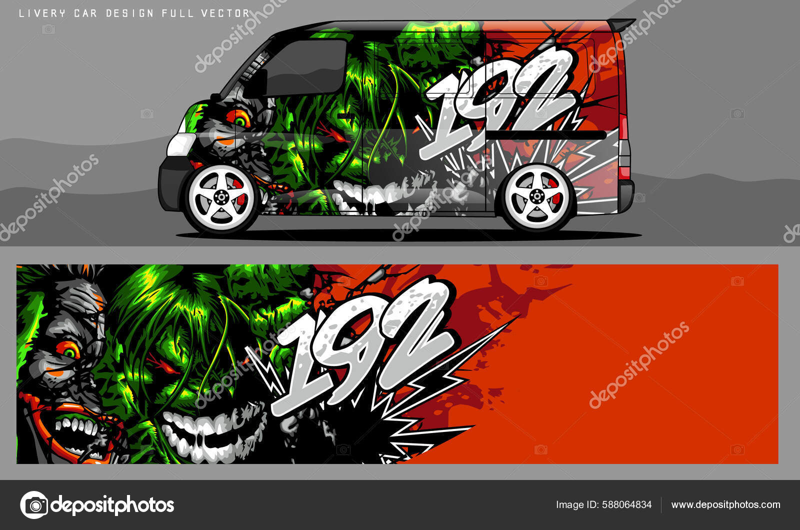 Van Livery Graphic Vector Abstract Grunge Background Design Vehicle ...