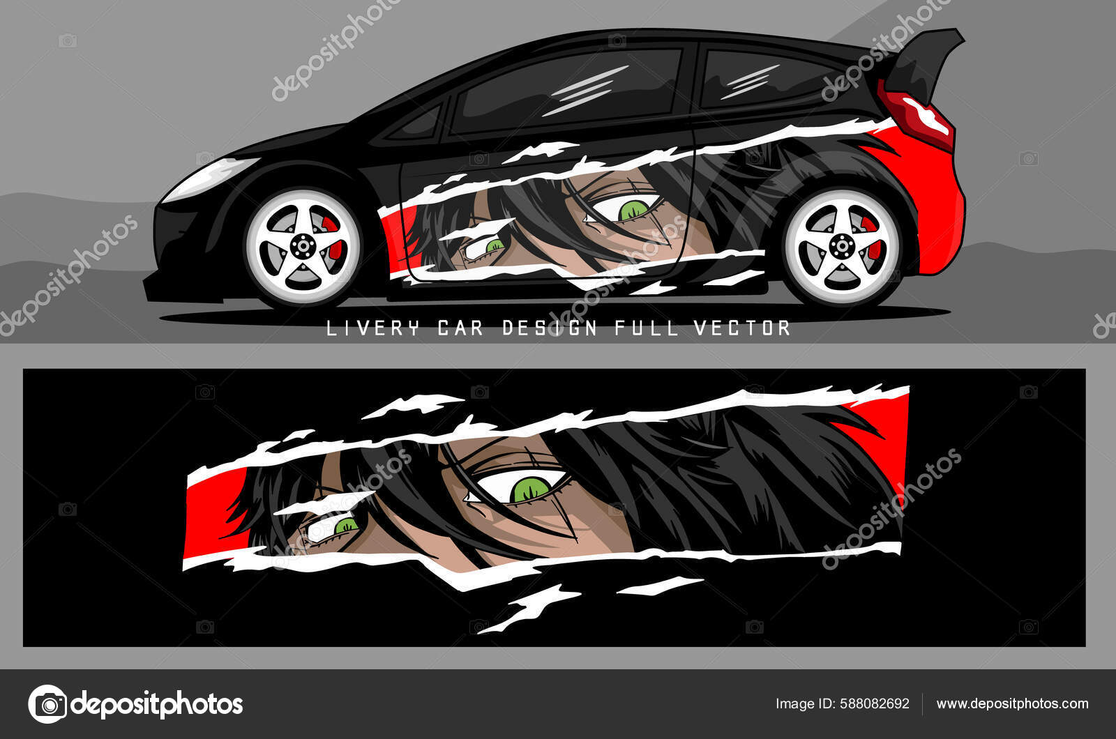 Car Livery Design Cool Graphics Combination Red Gray Colors Vehicles ...