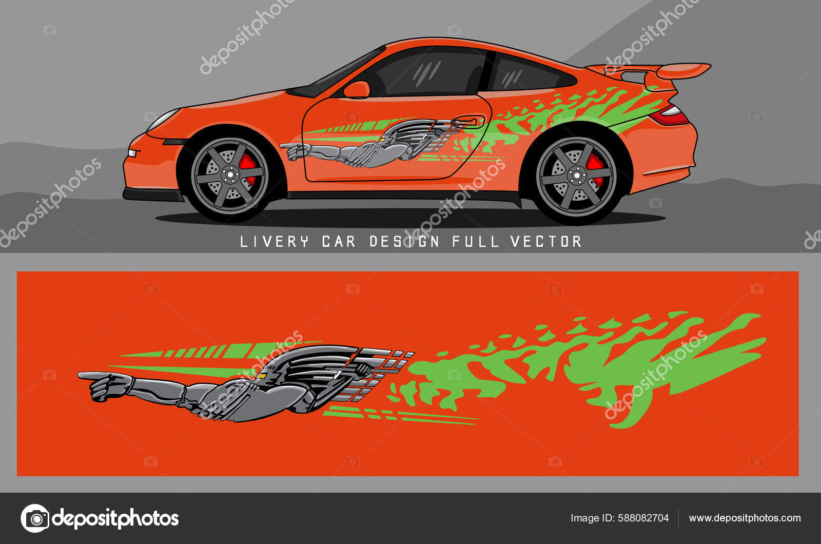 Car Livery Design Cool Graphics Combination Red Gray Colors Vehicles ...