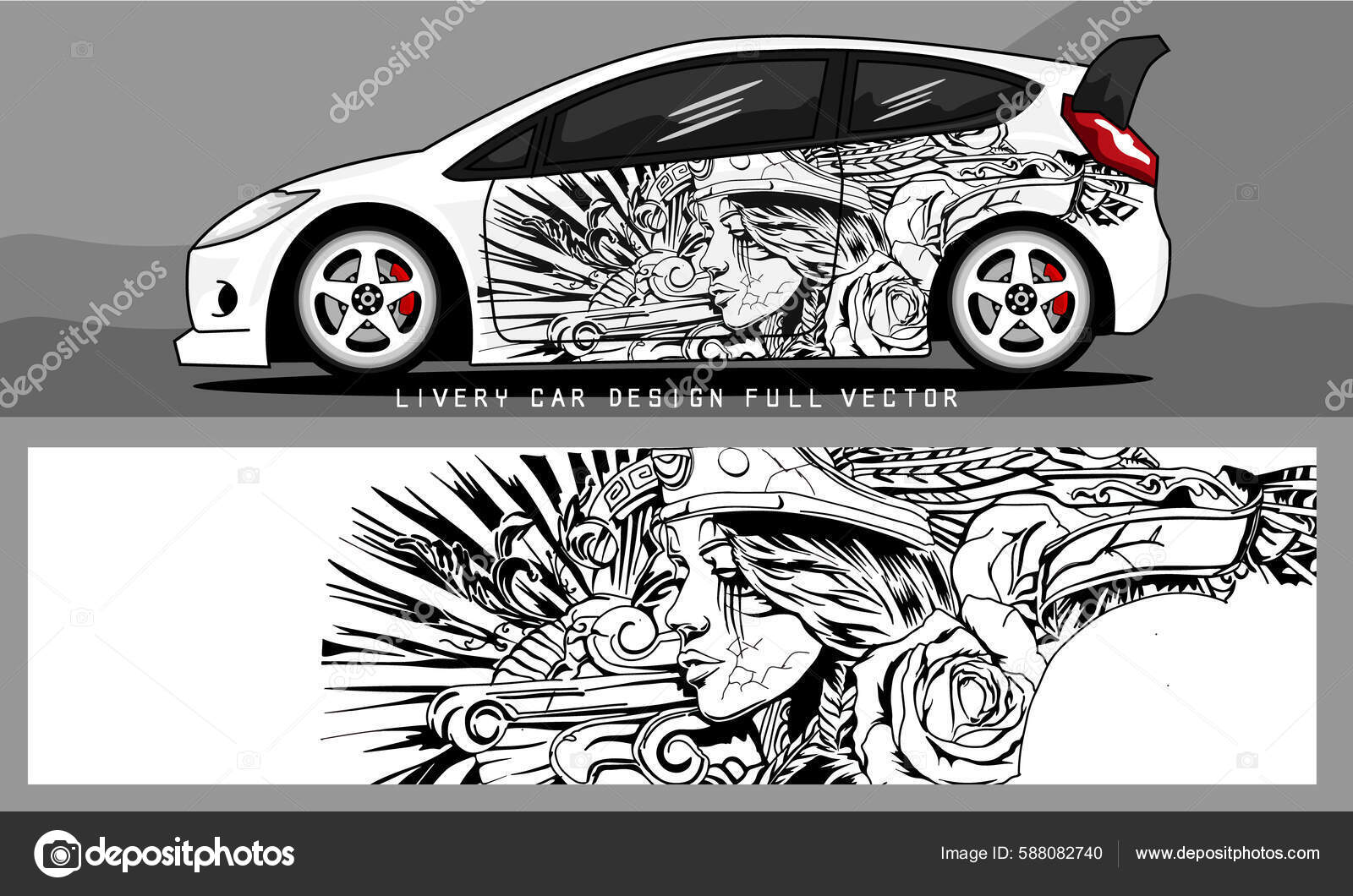 Car Livery Design Cool Graphics Combination Red Gray Colors Vehicles ...