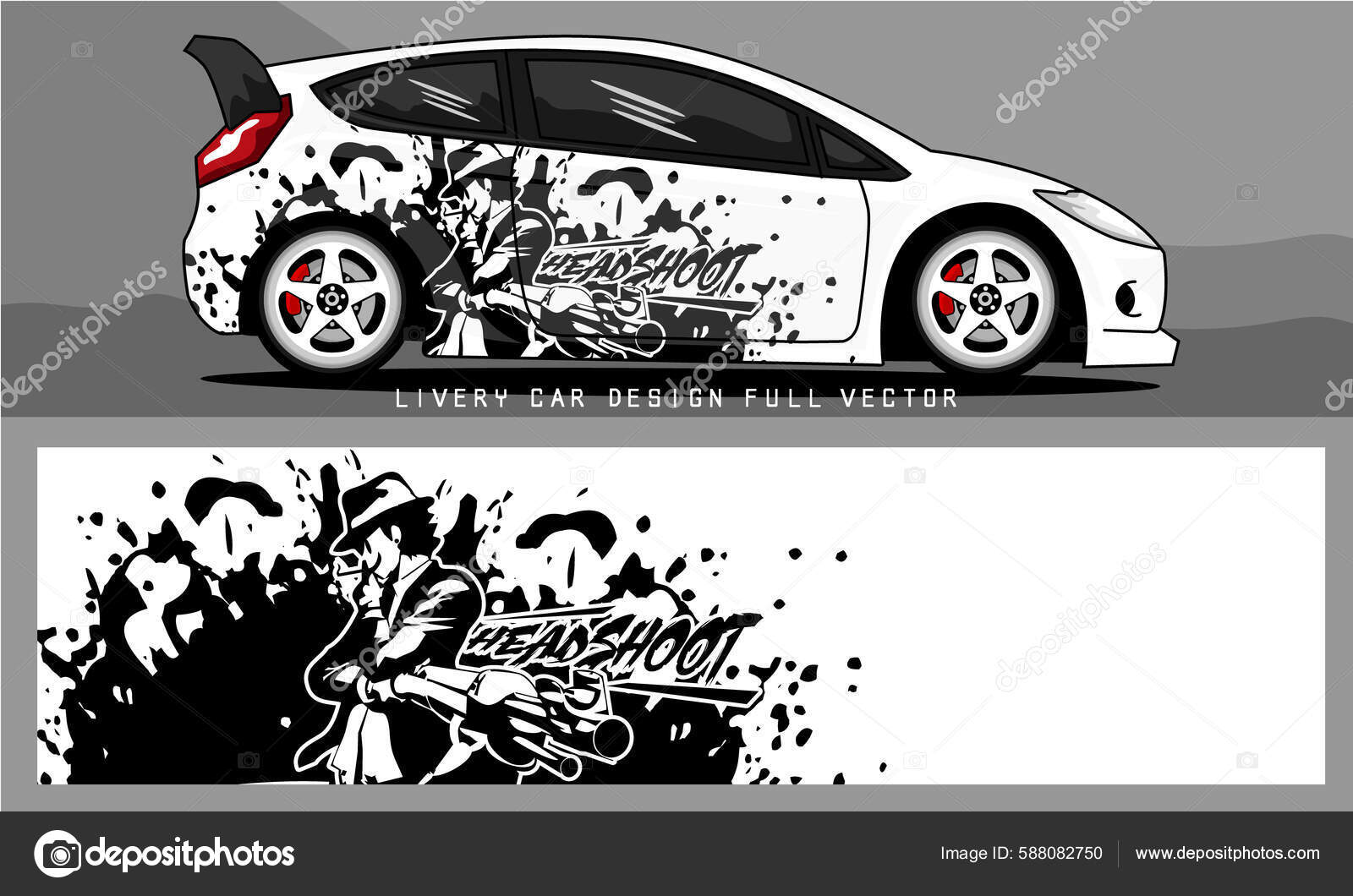 Car Livery Design Cool Graphics Combination Red Gray Colors Vehicles ...