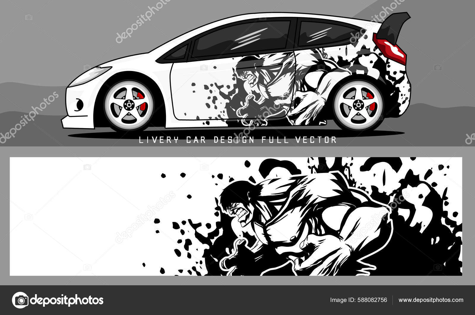 Car Livery Design Cool Graphics Combination Red Gray Colors Vehicles ...