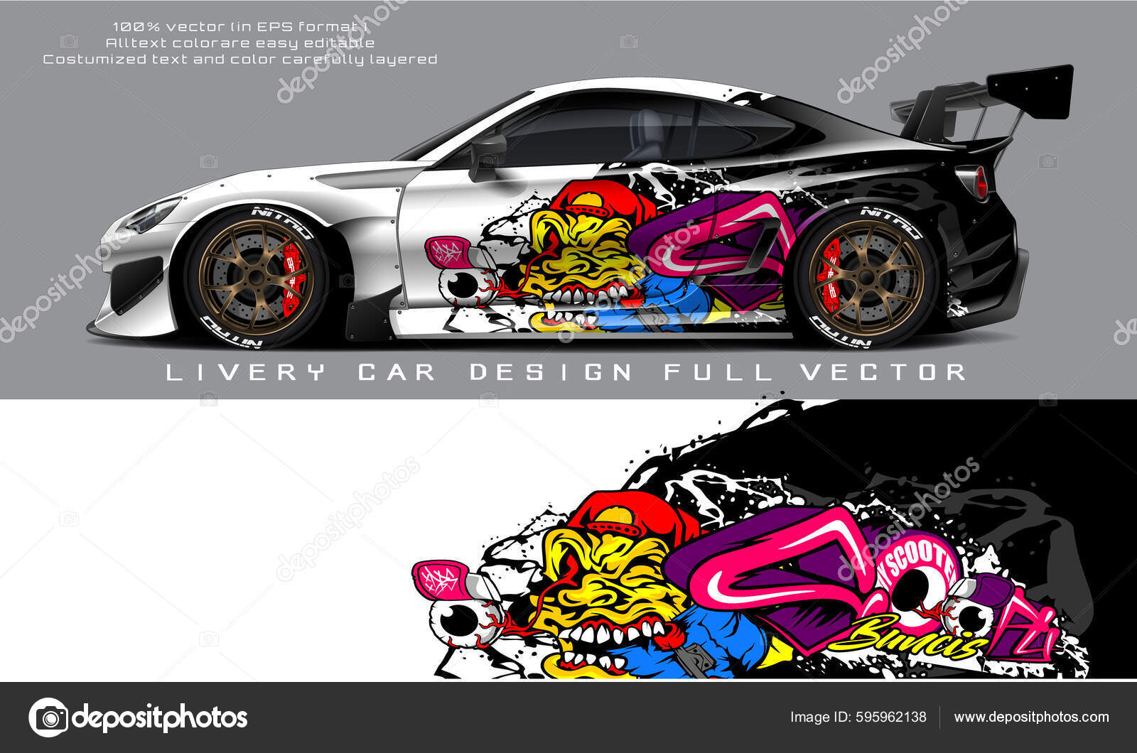 Car Livery Graphic Vector Abstract Grunge Background Design Vehicle ...
