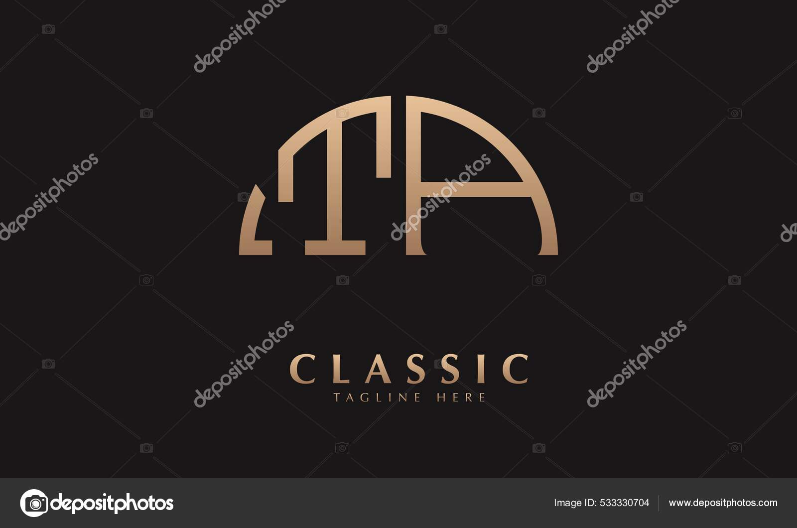 Alphabet Half Illustration Monogram Vector Logo Template Stock Vector ...