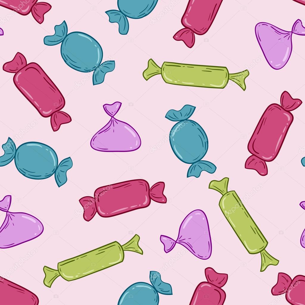 Seamless cartoon background with sweets Stock Vector Image by ©vvvisual ...