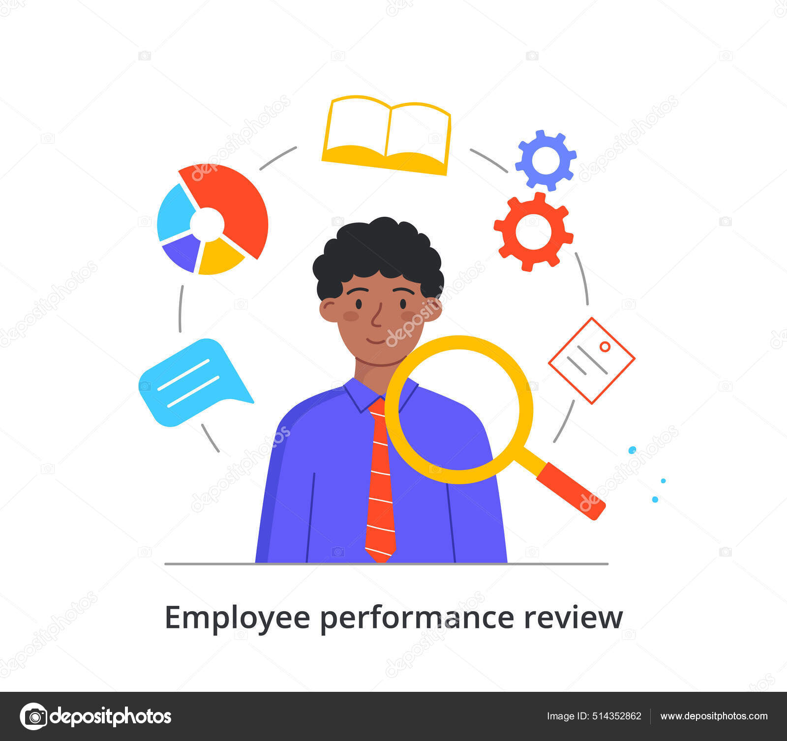 Employee perfomance review Stock Illustration by ©mentalmind #514352862