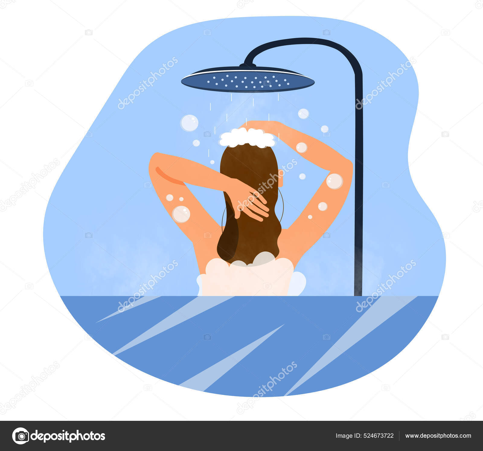 Woman Taking Shower Stock Vector Image By ©mentalmind 524673722
