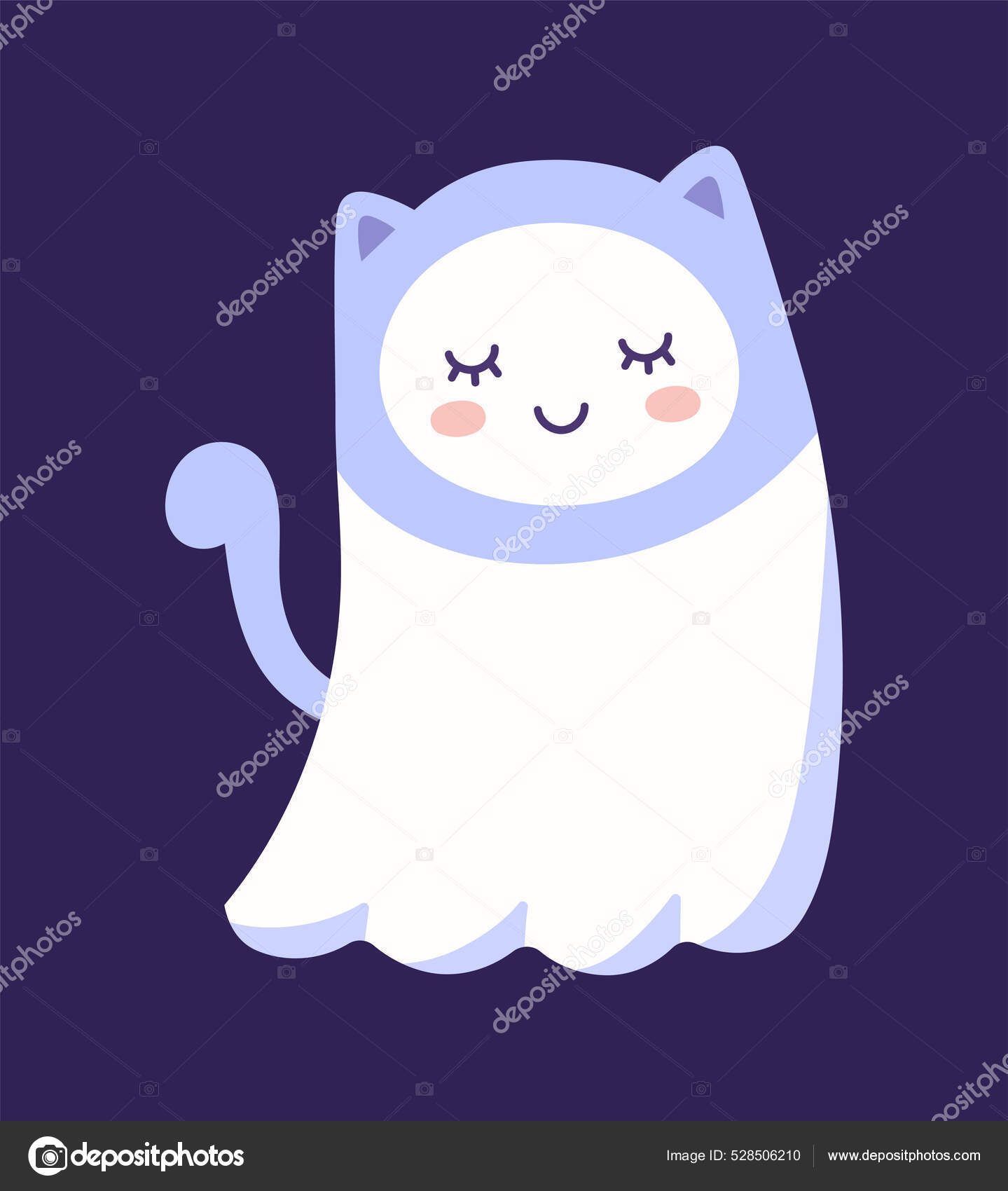 Cute ghost with cat hat Stock Illustration by ©mentalmind #528506210