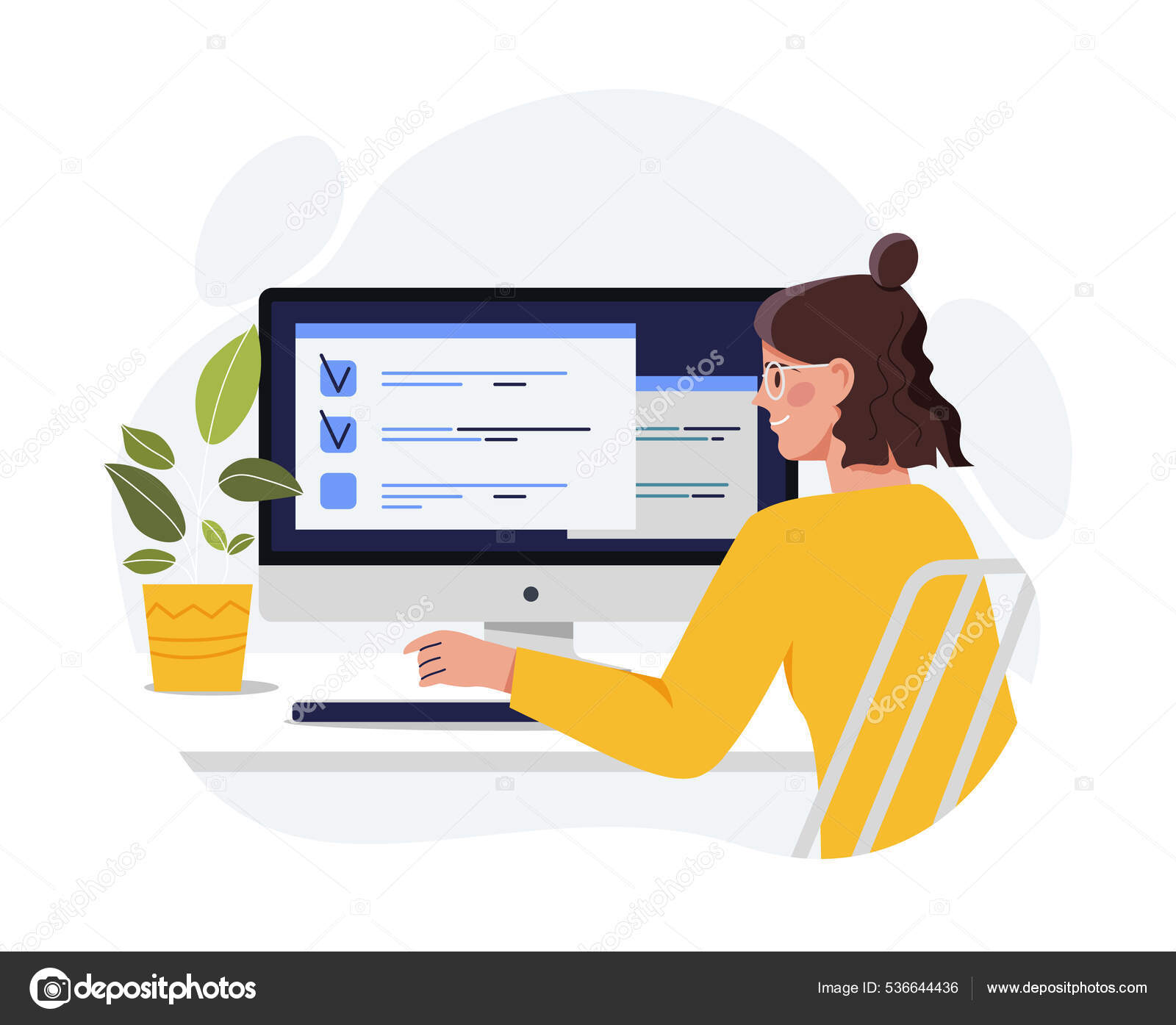 Formulario de llenado mujer Ilustración de stock de ©mentalmind #536644436