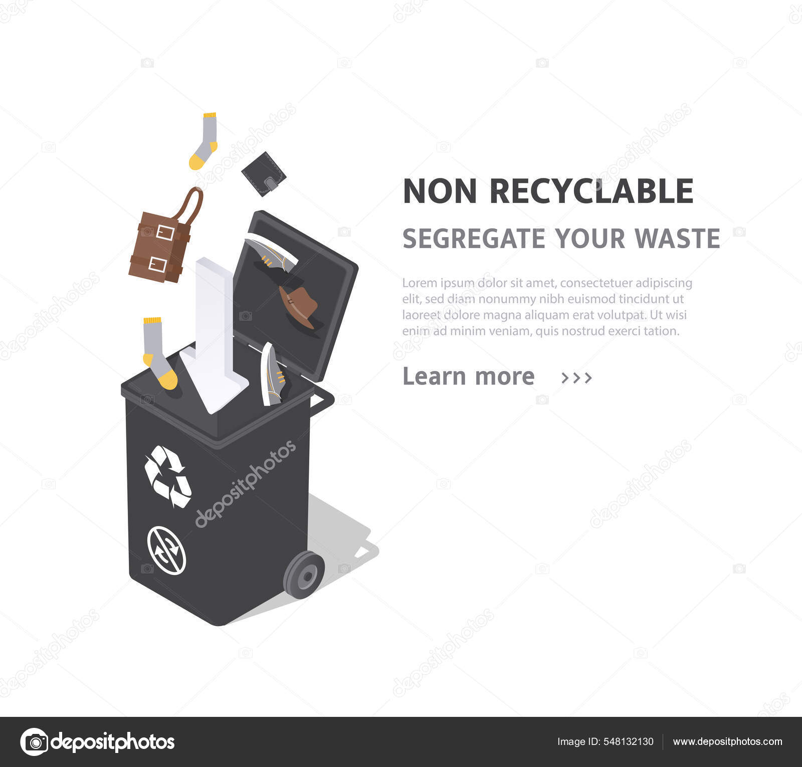 Sorting NON recyclable waste Stock Vector by ©mentalmind 548132130