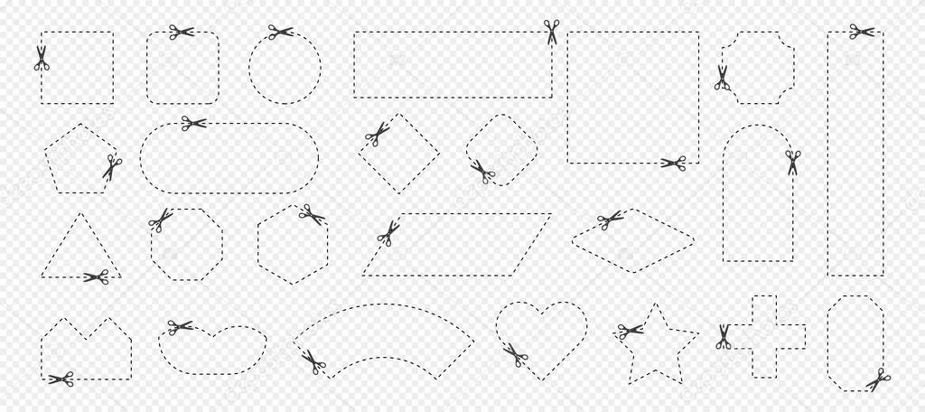 Template Cutting Set Different Geometric Shapes Collection Frames Text ...