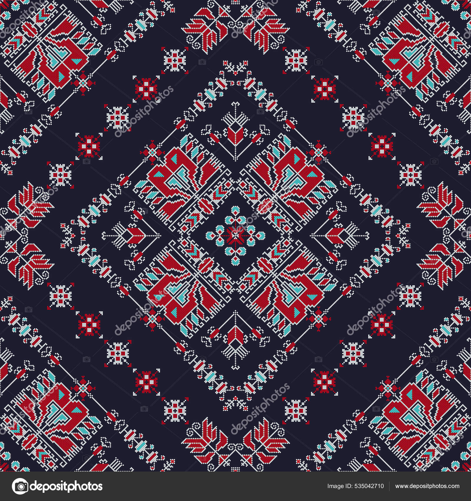 Traditional Bulgarian Embroidery Vector Pattern Stock Vector Image by ...