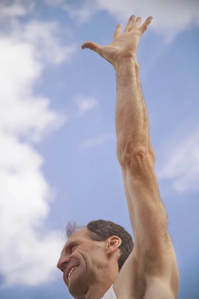 Man With Arm Raised - Stock Image - Everypixel