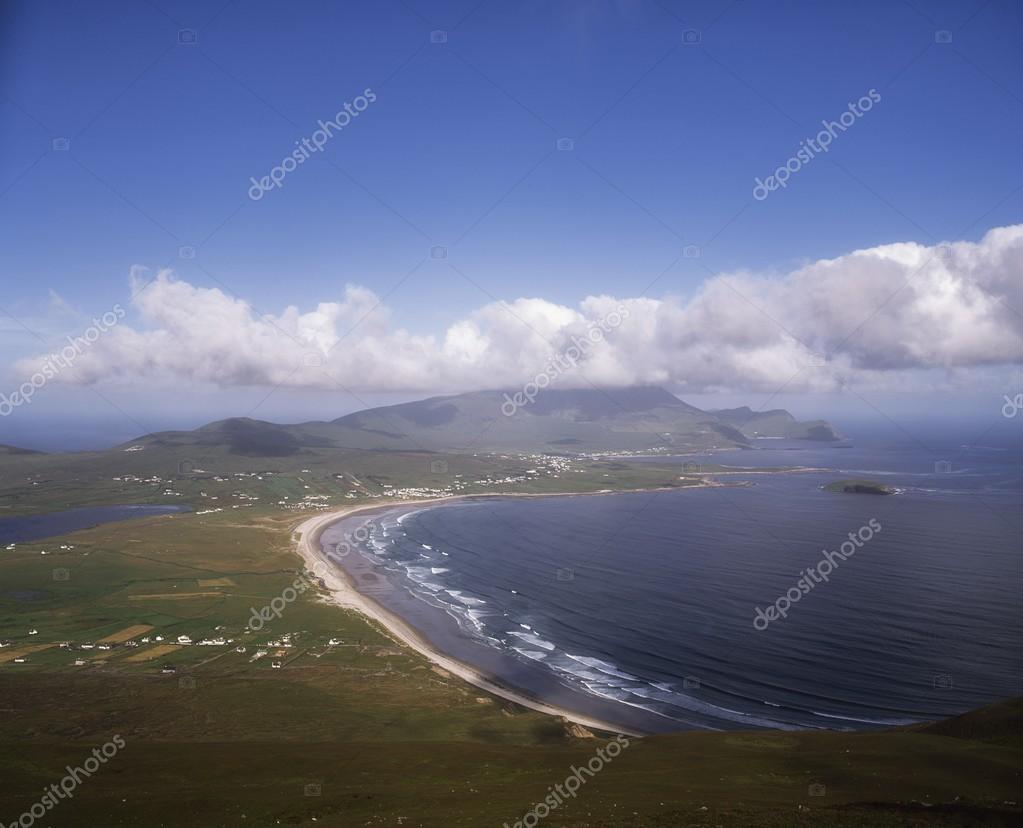 Achill Island, Keel Beach And Croaghaun Mountain, Ireland Stock Photo ...