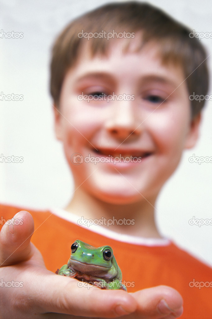 Portrait Of Boy With Frog Stock Photo by ©DesignPicsInc 31940099