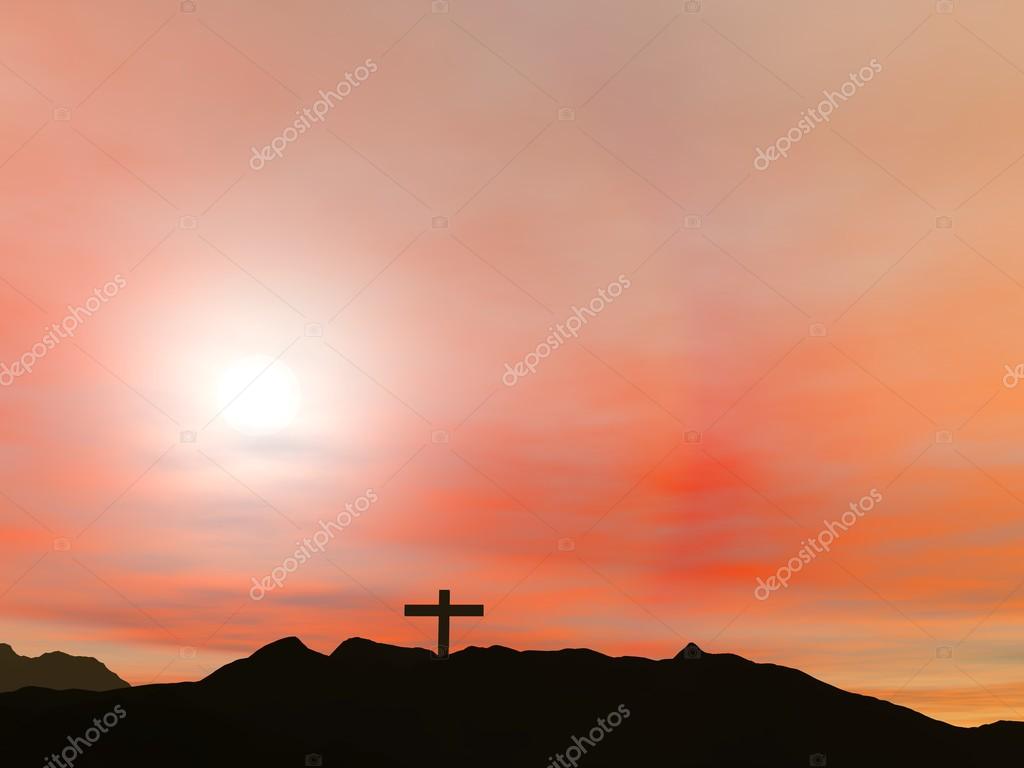 Cross With A Red Sky — Stock Photo © DesignPicsInc #31947593
