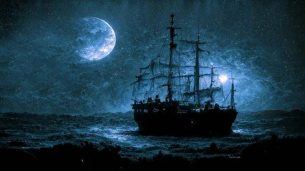 Concept pirate ship colorful abstract background vector illustration ...