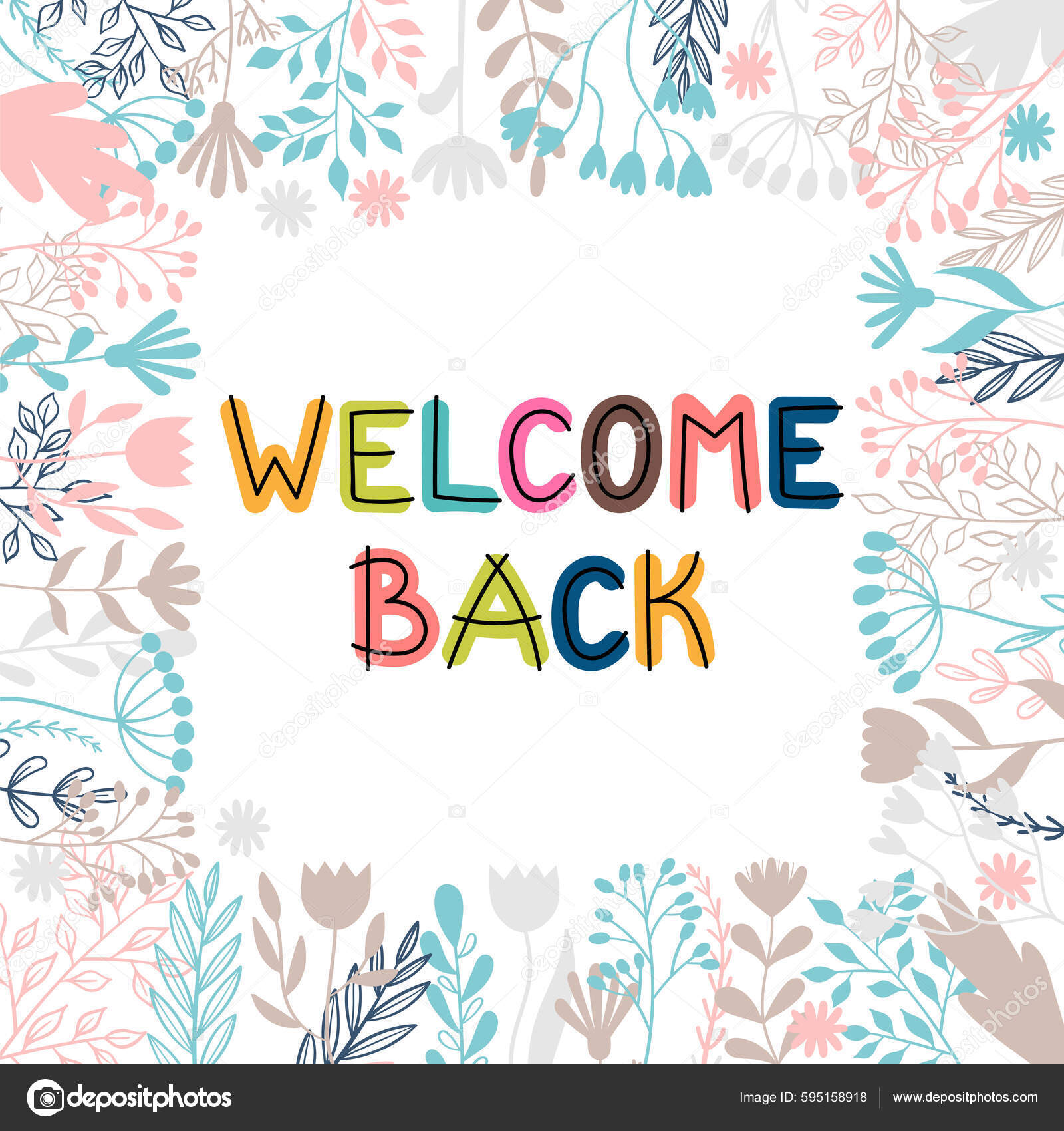 Welcome Back Inspirational Motivating Phrase Quote Slogan Lettering ...