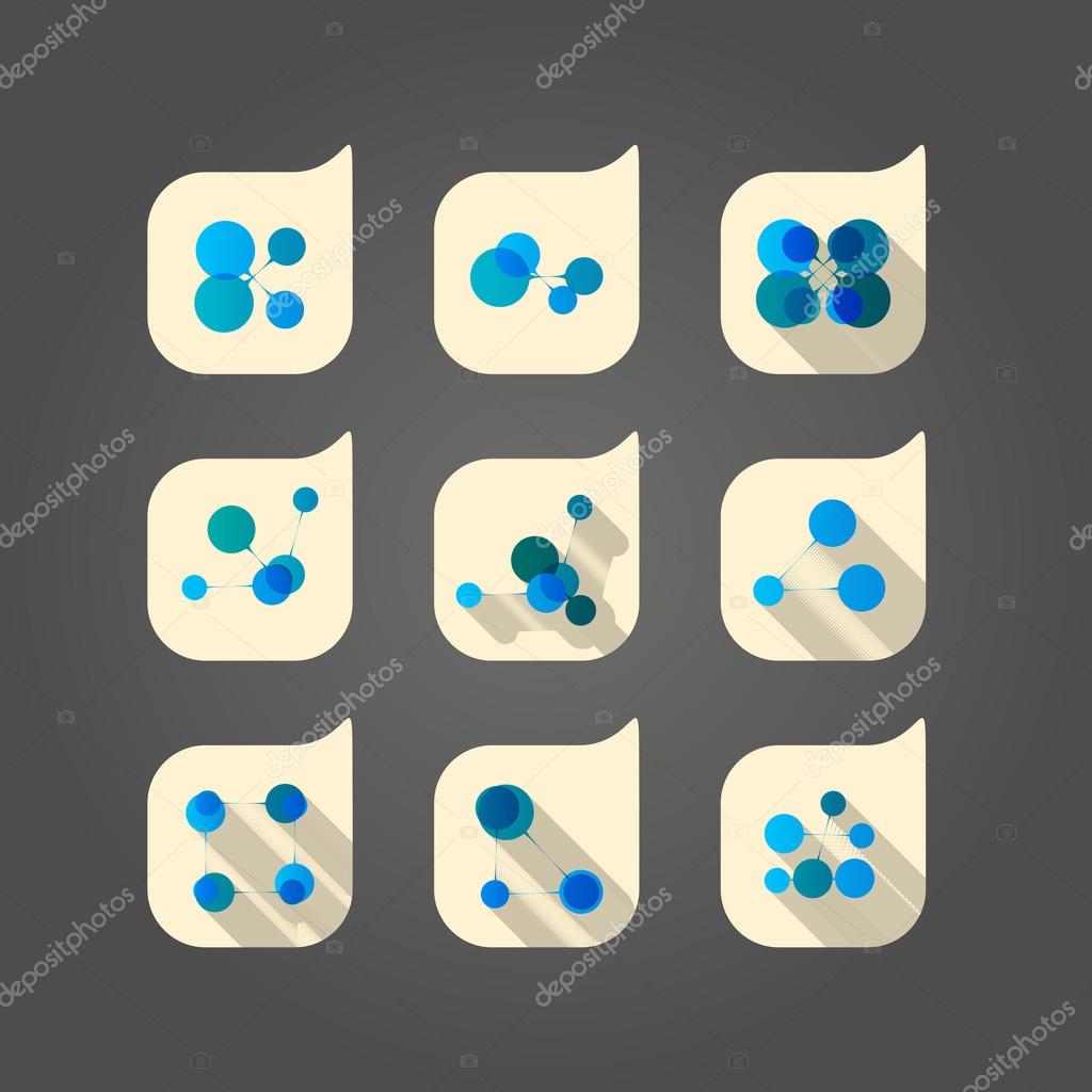 Vector set DNA and network icon Stock Vector by ©Gaisonok 48590605