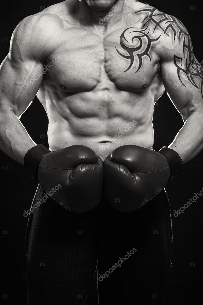 Bodybuilder with tattoos — Stock Photo © aallm #51159665