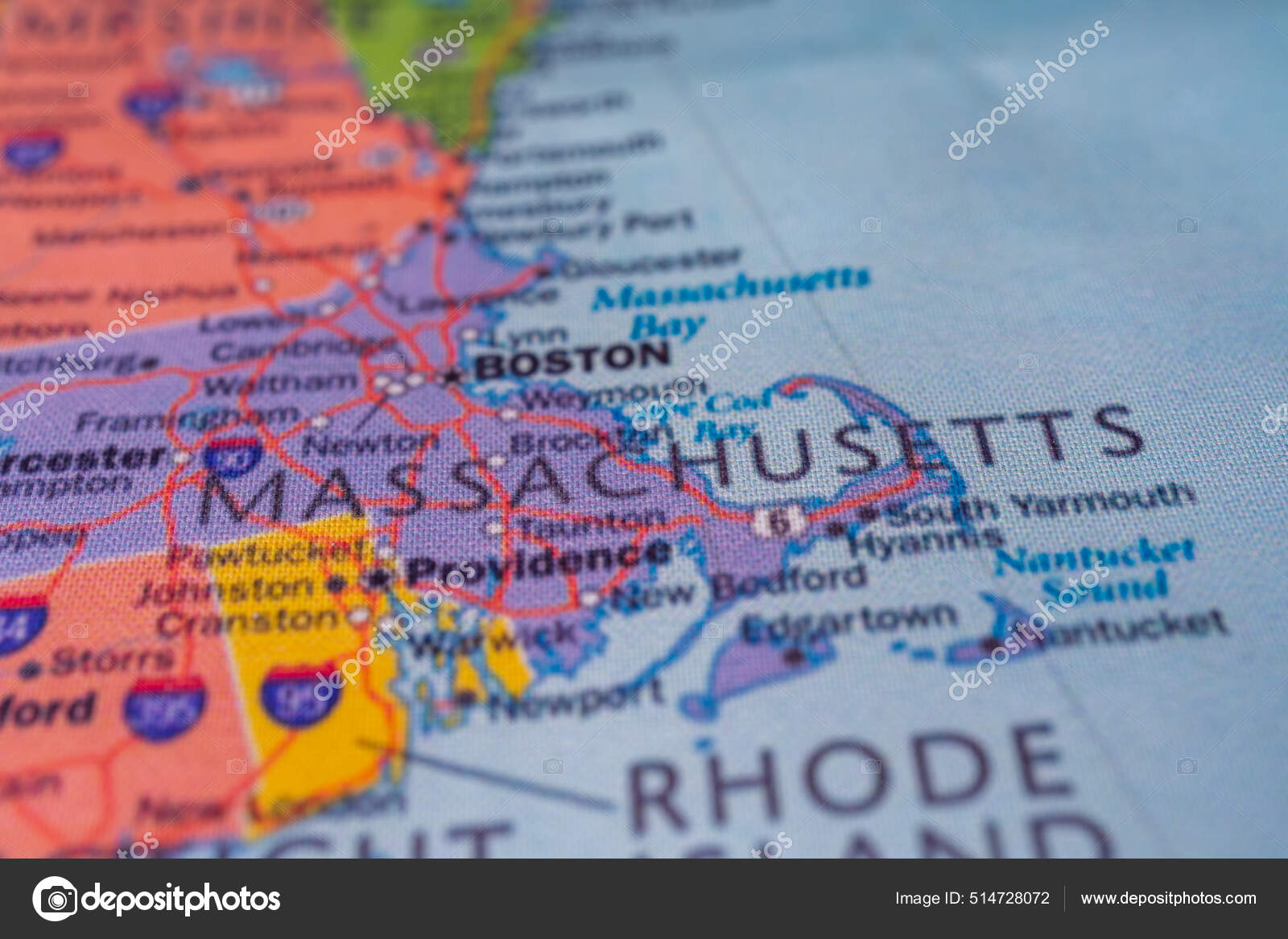 Massachusetts State Map Stock Photo by ©aallm 514728072