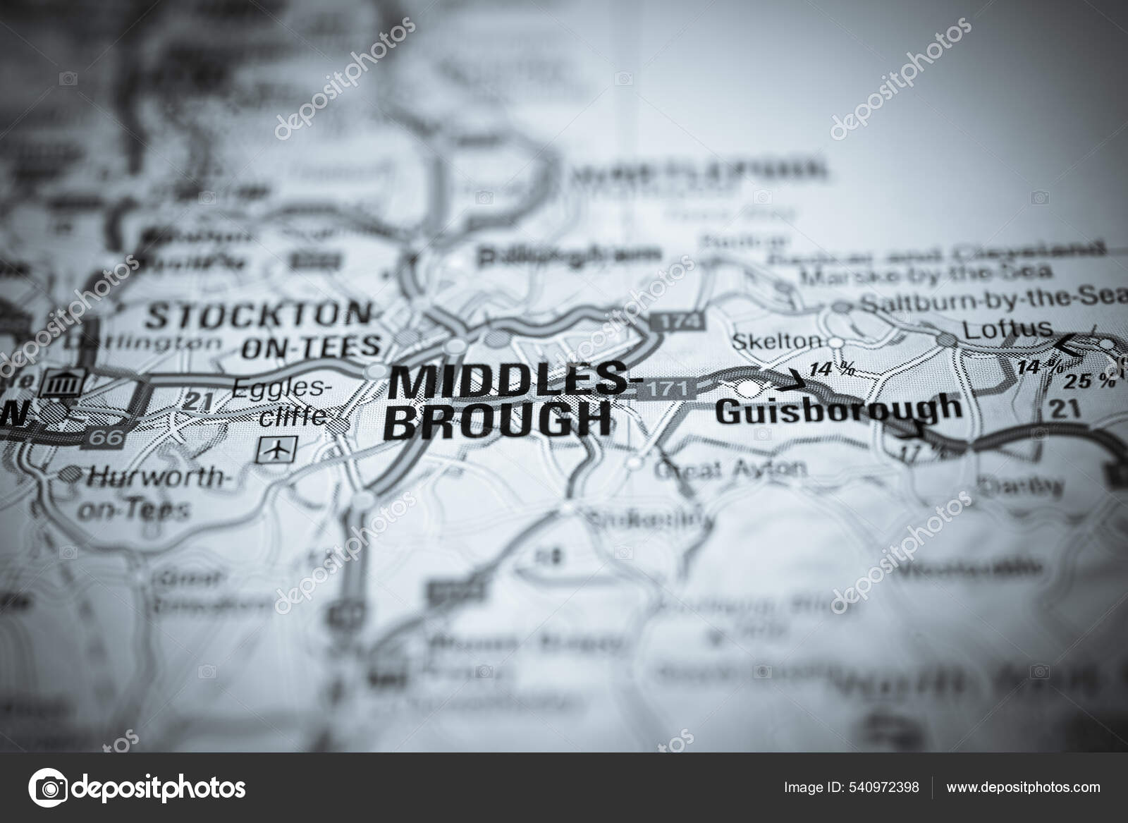 Middlesbrough Map Stock Photo by ©aallm 540972398