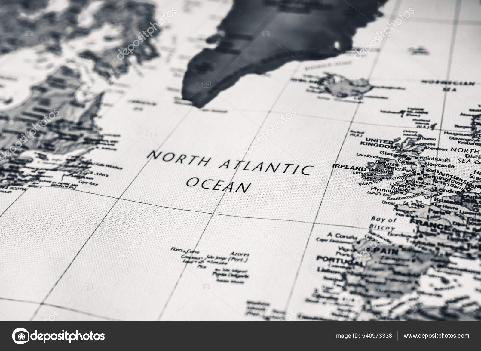 Atlantic Ocean Map Black And White