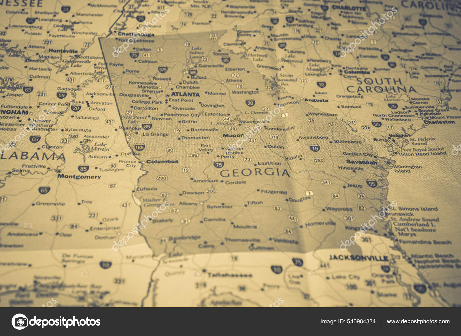 Georgia State Map Travel Background Stock Photo by ©aallm 540984334