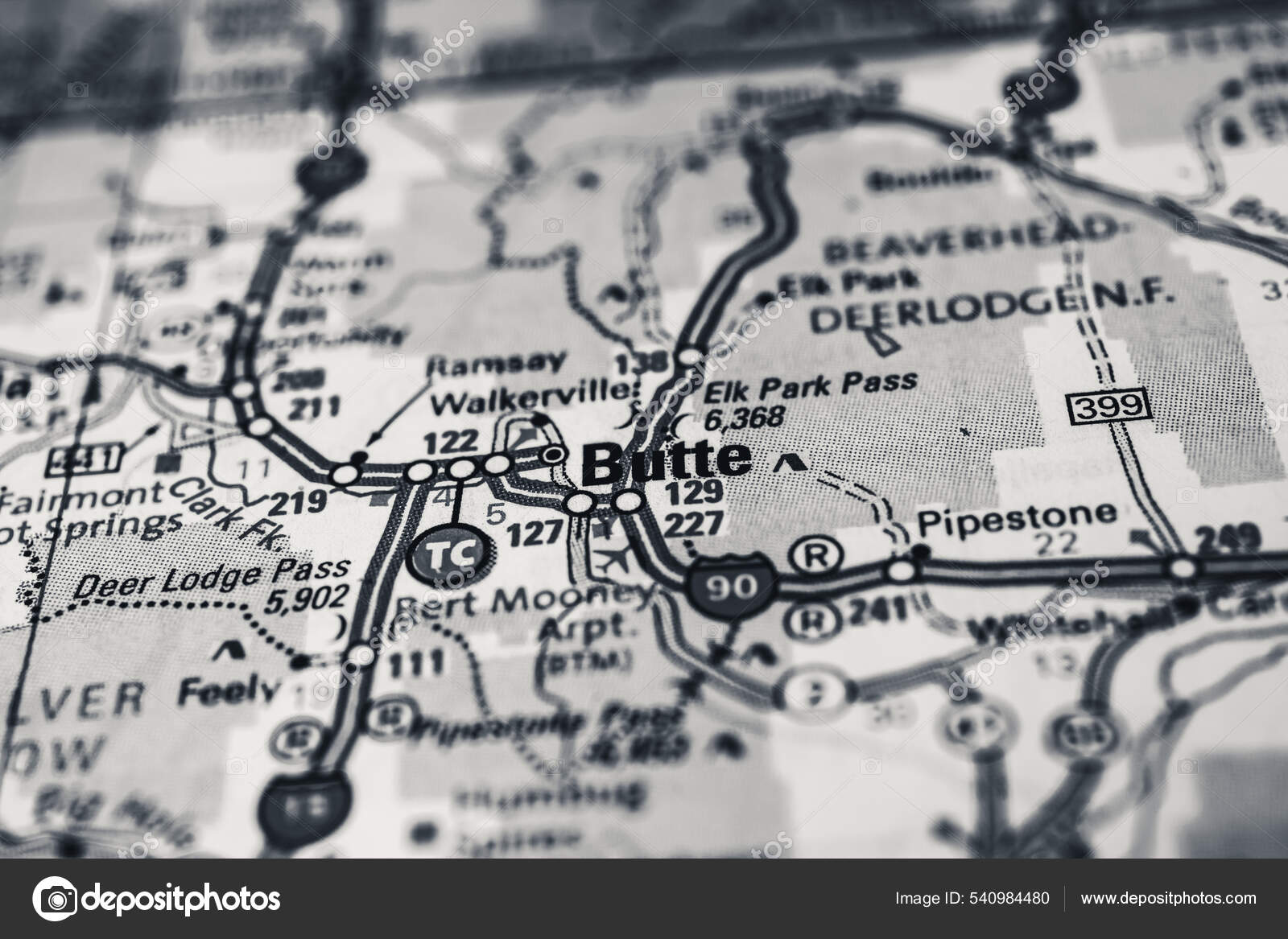 Butte Usa Map Stock Photo by ©aallm 540984480