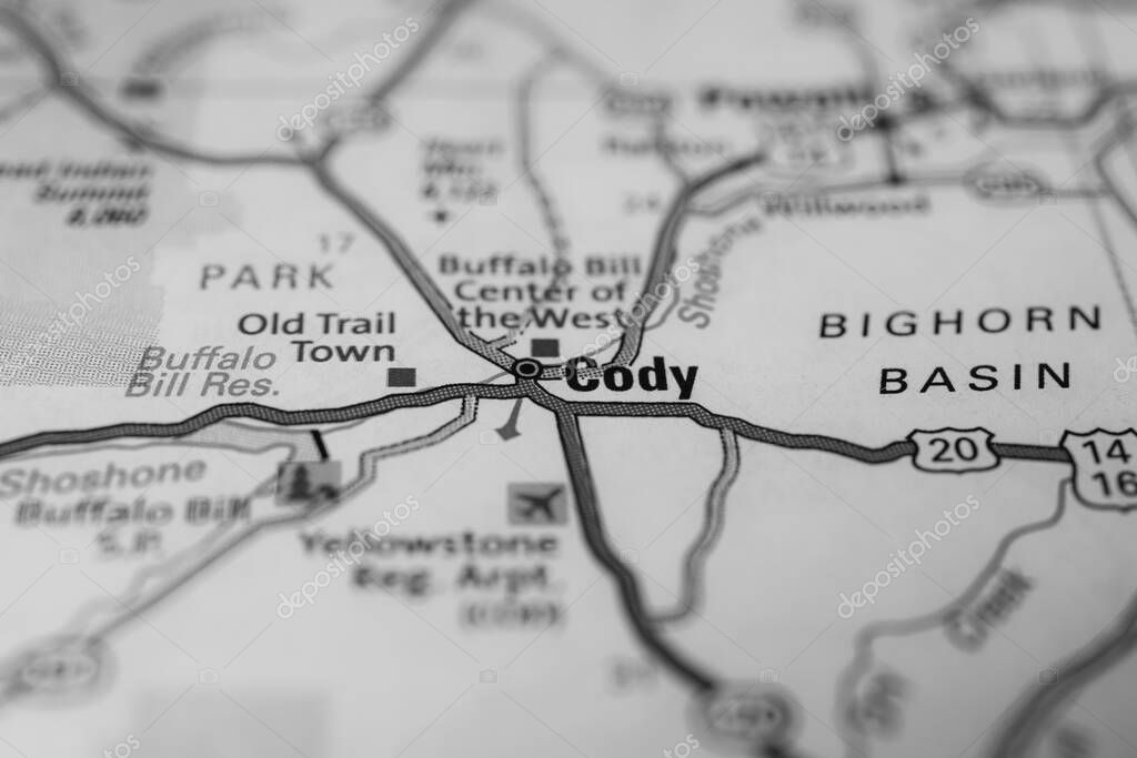 Cody en el mapa de Estados Unidos 2023